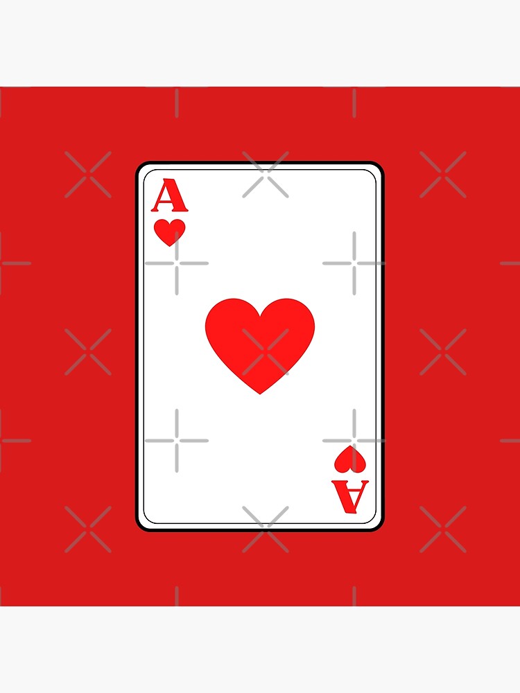 "Ace of Hearts Playing Card with Checkerboard and Aces of Hearts Spades ...