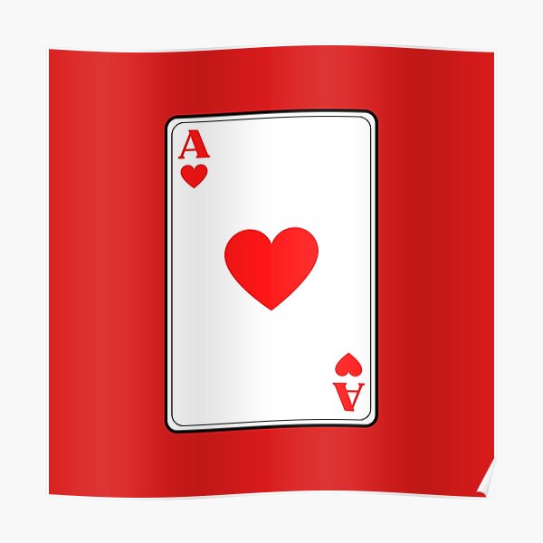 "Ace of Hearts Playing Card with Checkerboard and Aces of Hearts Spades ...