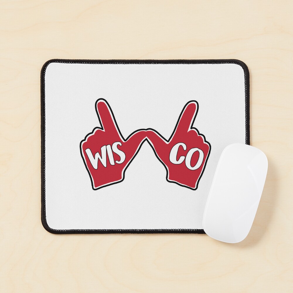 "WISCO University of Wisconsin "W" Hands Red Wisconsin Logo" Sticker ...