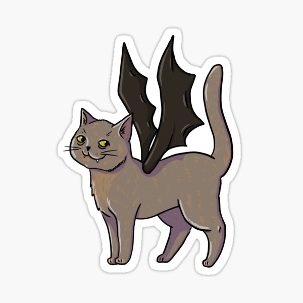 "Bat-Cat" Sticker for Sale by wisteria-witch | Redbubble