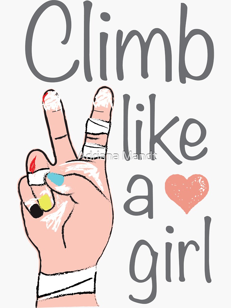 "Climb like a girl" Sticker for Sale by spiralia | Redbubble