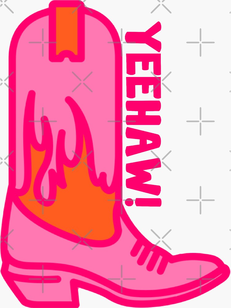 "YEEHAW! cowgirl boot" Sticker for Sale by juliasantos5 | Redbubble