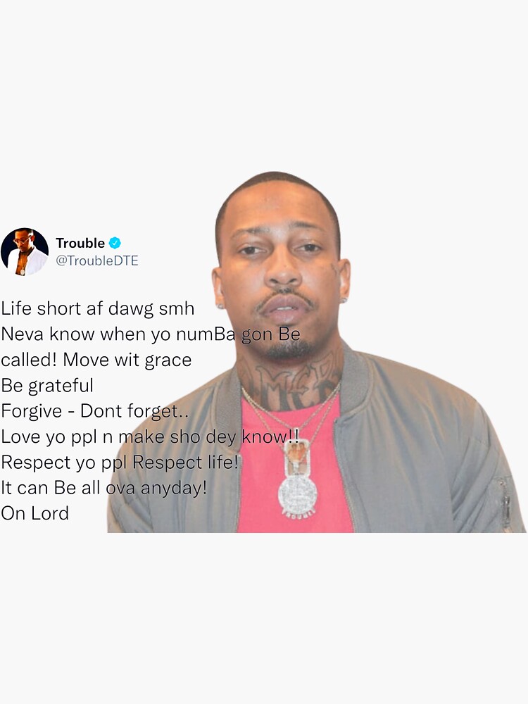 "Rapper Trouble Words " Sticker for Sale by Kreated. By Koach | Redbubble