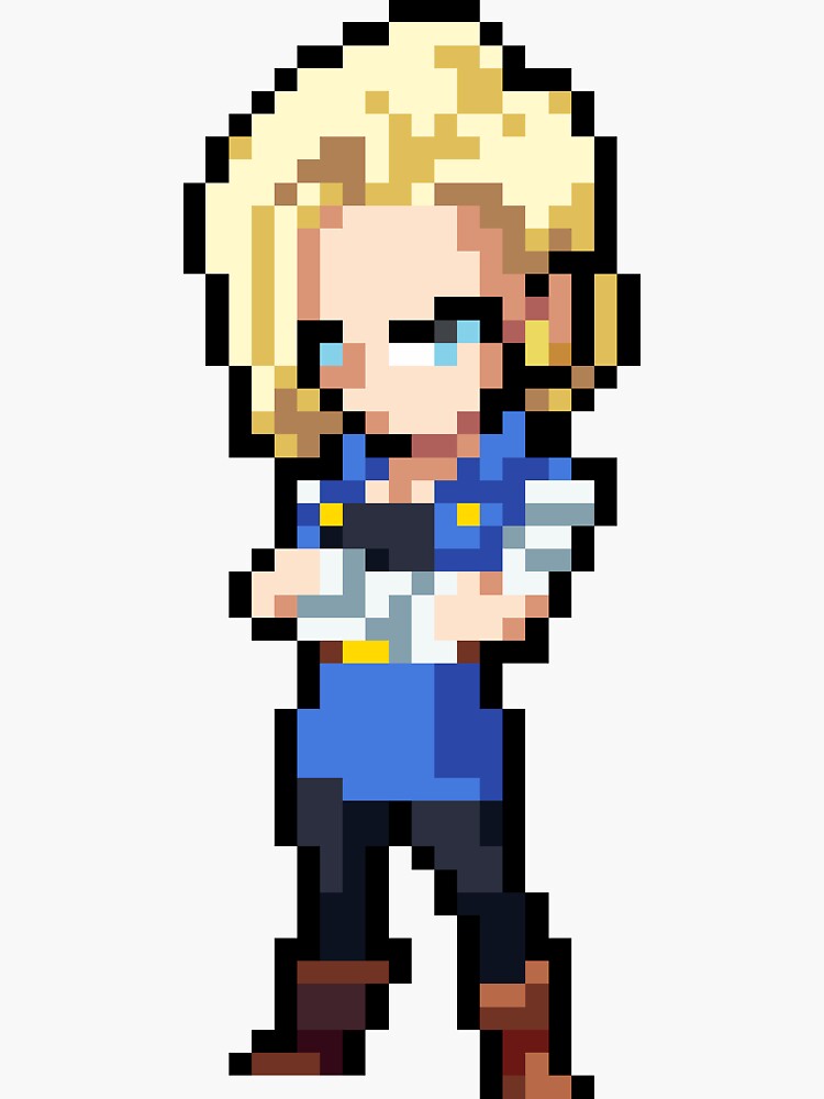 "Android 18 HQ Pixel Edition" Sticker for Sale by adventfan | Redbubble