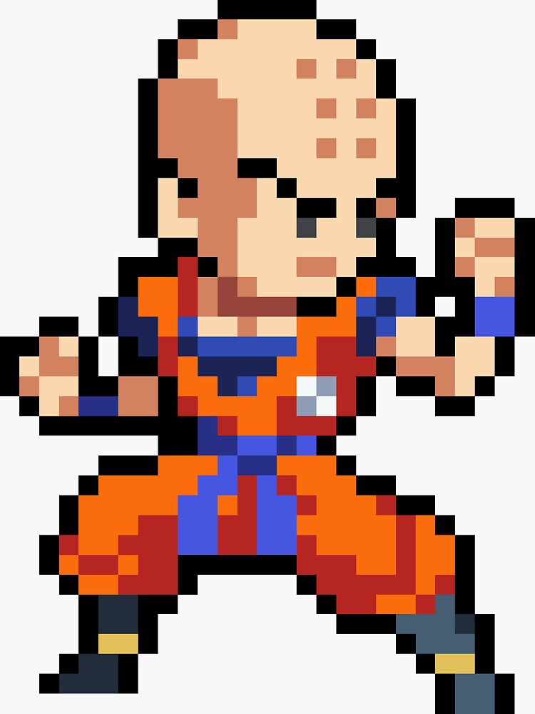 "Krillin Z HQ Pixel Edition" Sticker for Sale by adventfan | Redbubble