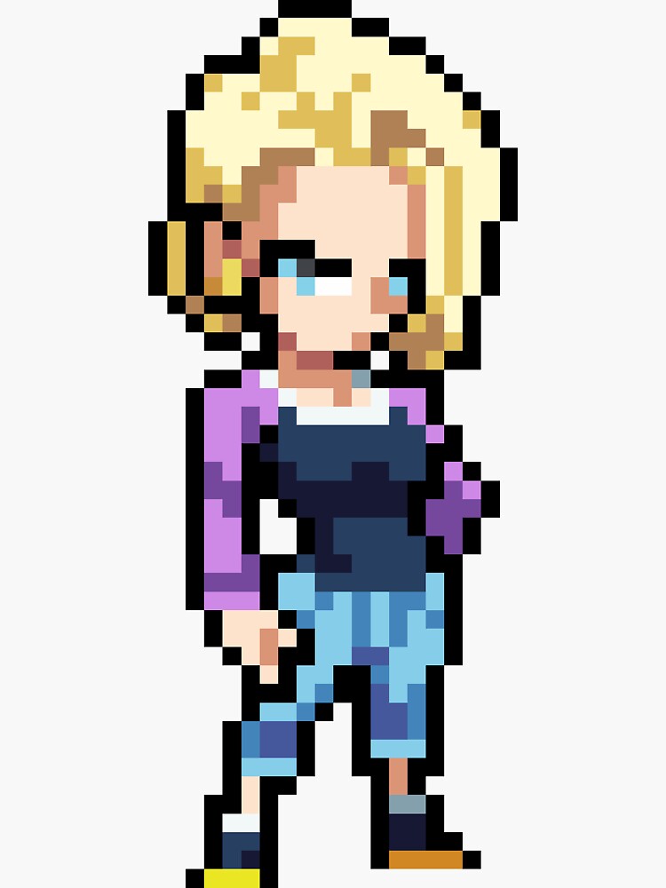 "Android 18 DB Super HQ Pixel Edition" Sticker for Sale by adventfan ...