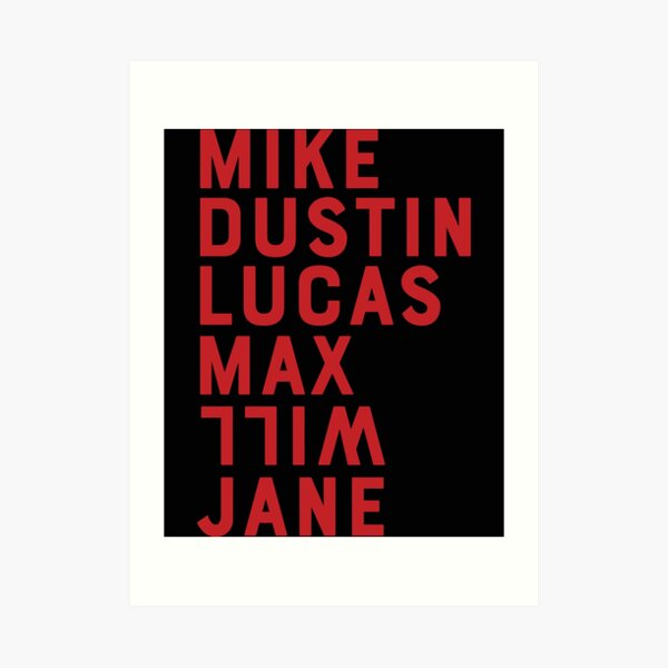 "Stranger Things List of Names Season 2" Art Print for Sale by ...