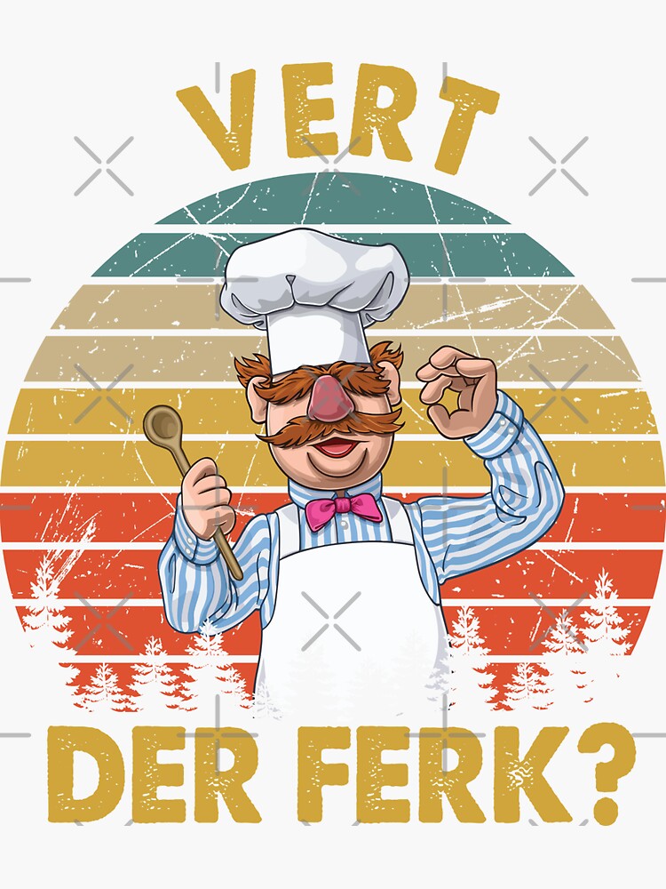 "Vert Der Ferk Funny Meme Swedish Chef" Sticker for Sale by ...