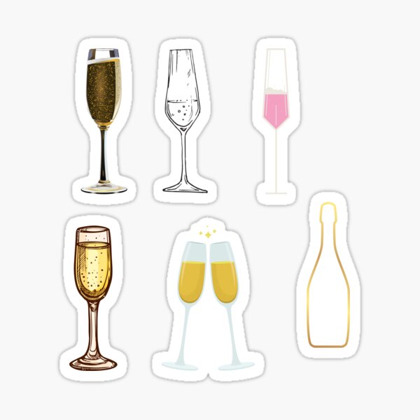 "Champaign glasses - set of 6 " Sticker for Sale by Starcavedori ...