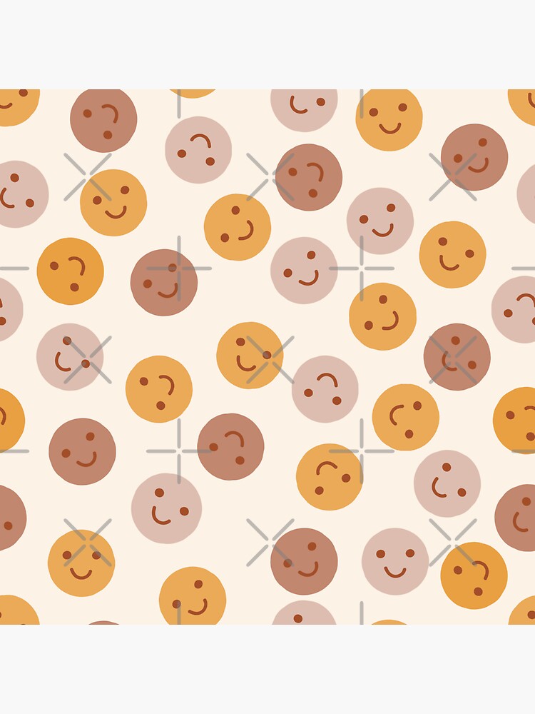 "Cute retro style - Happy smiley face print pattern" Sticker for Sale ...
