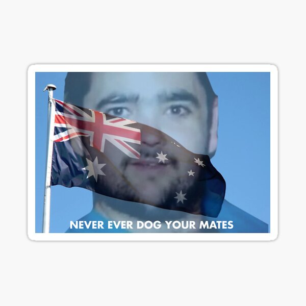 "Never Dog Your Mates" Sticker by segamegafan | Redbubble