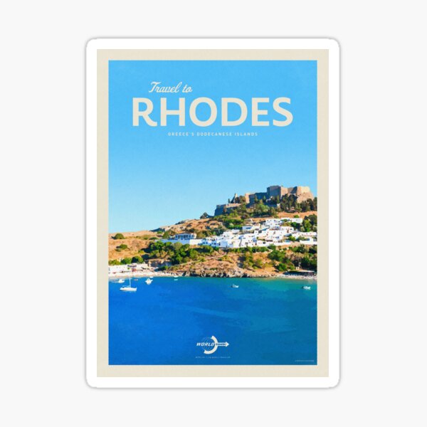 "Travel to Rhodes" Sticker for Sale by CallumGardiner | Redbubble