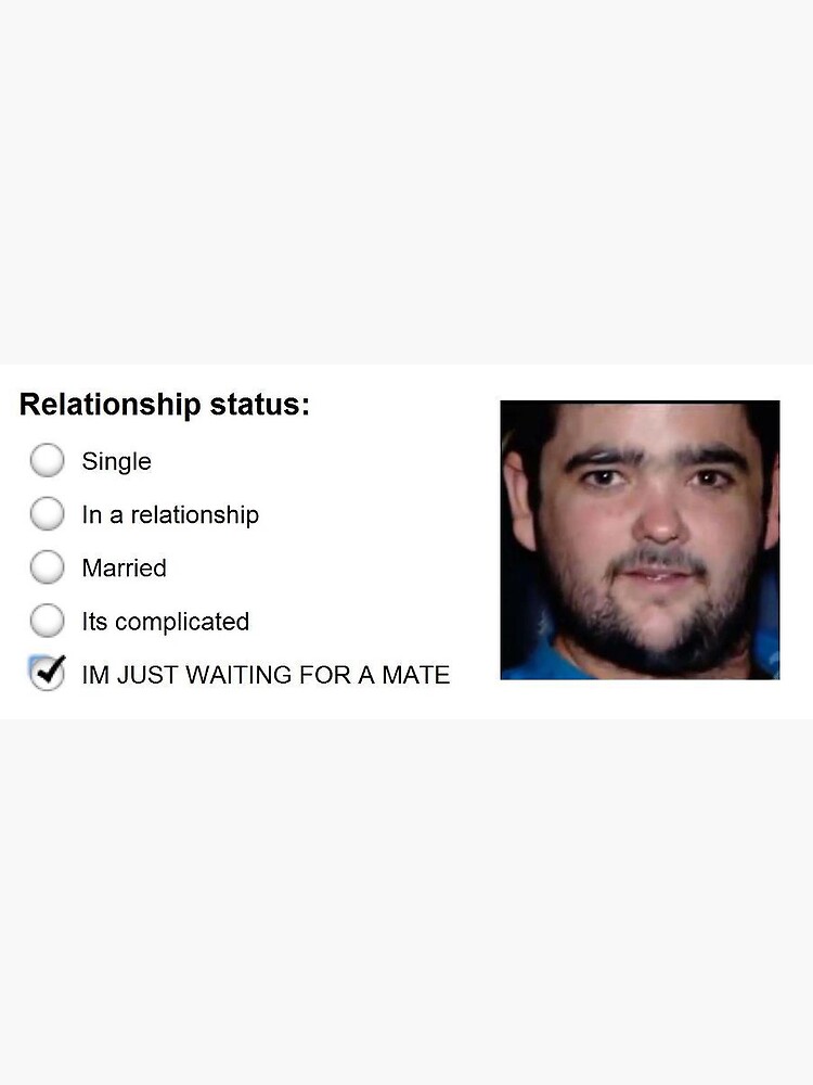 "Relationship Status: Just Waiting For a Mate" Sticker for Sale by ...