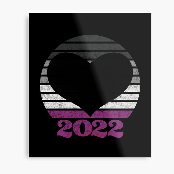 Lámina metálica «2022 Ace Pride Flag Inspirado Retro Sunset con silueta ...