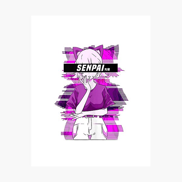 Lámina fotográfica «Senpai Anime Chica Vaporwave Manga Waifu Note Me K ...