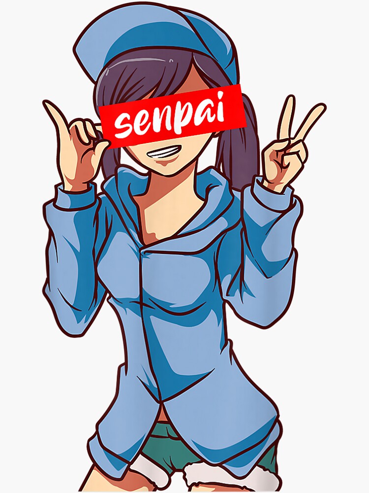 "Senpai Anime Girl Kawaii Japanese" Sticker for Sale by MartaMorenaLo ...
