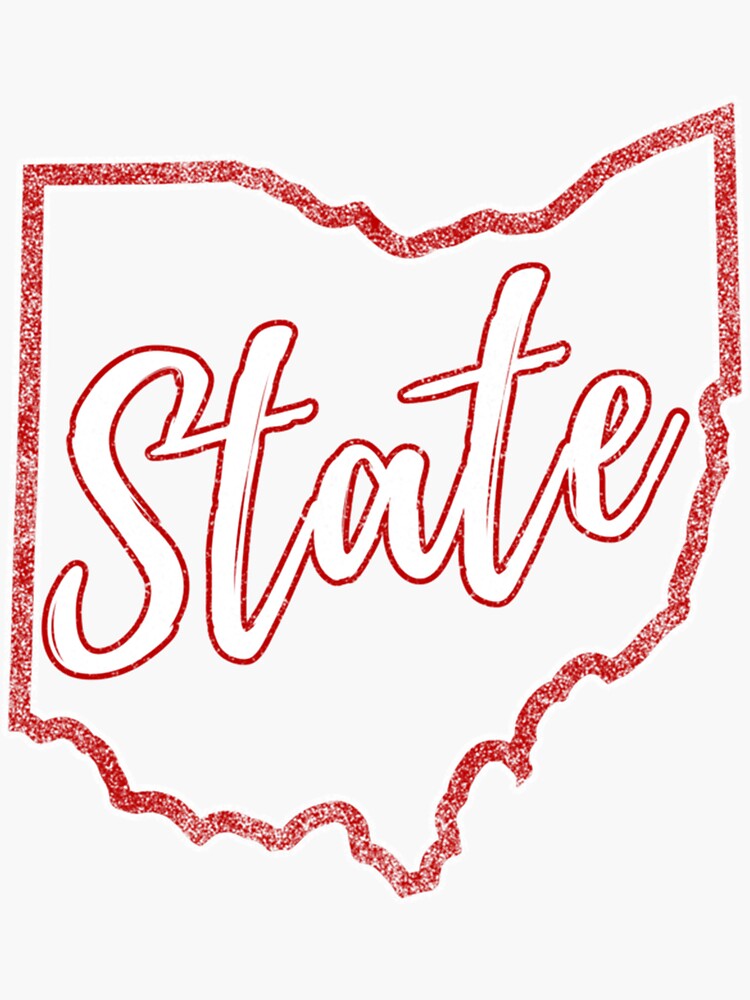 "Distressed State of Ohio Outline Sports Fan Tailgate" Sticker for Sale ...