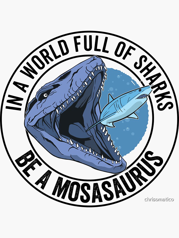 "Mosasaurus Breach Attack" Sticker by chrisomatico | Redbubble