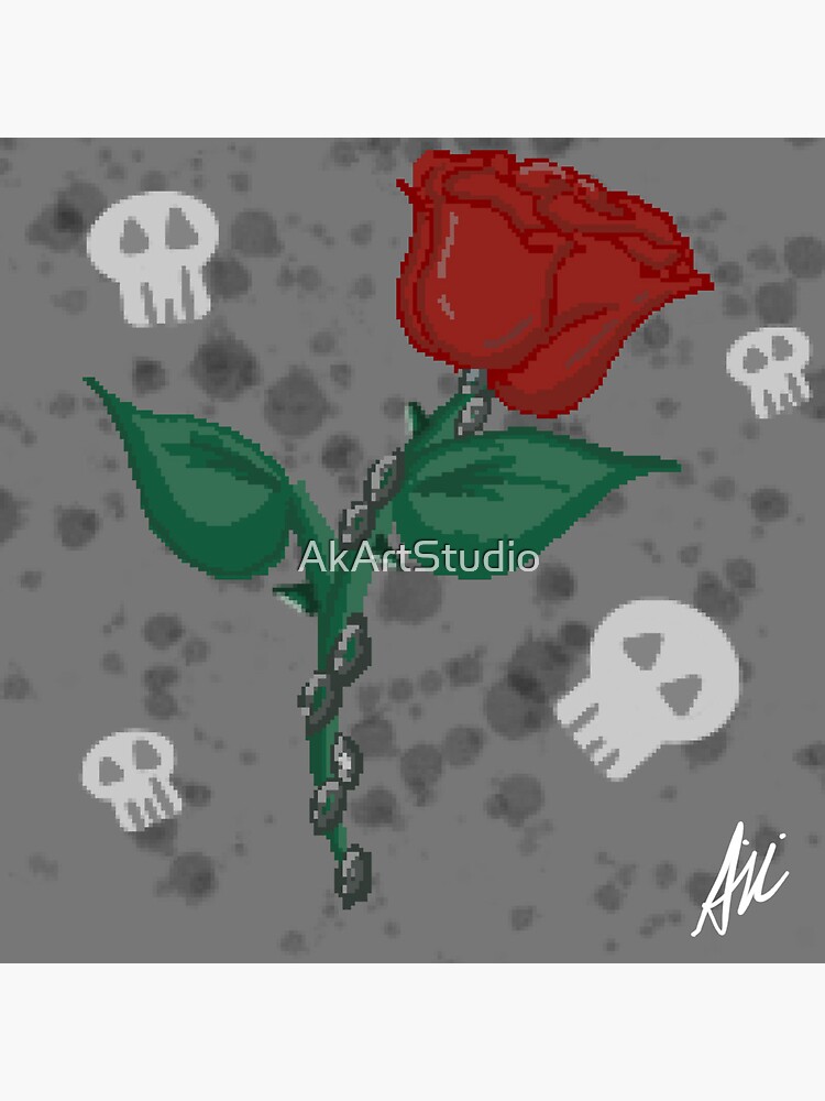 "Rose and chain skulls" Sticker for Sale by AkArtStudio | Redbubble