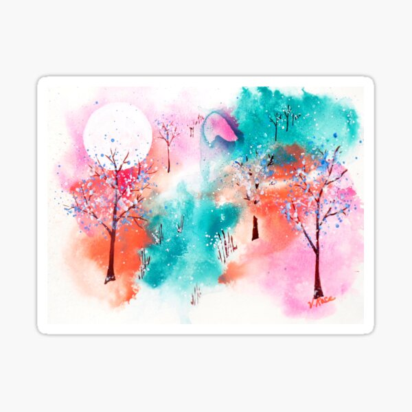 "Full Moon Overlooking River Rocks" Sticker for Sale by valleerose ...