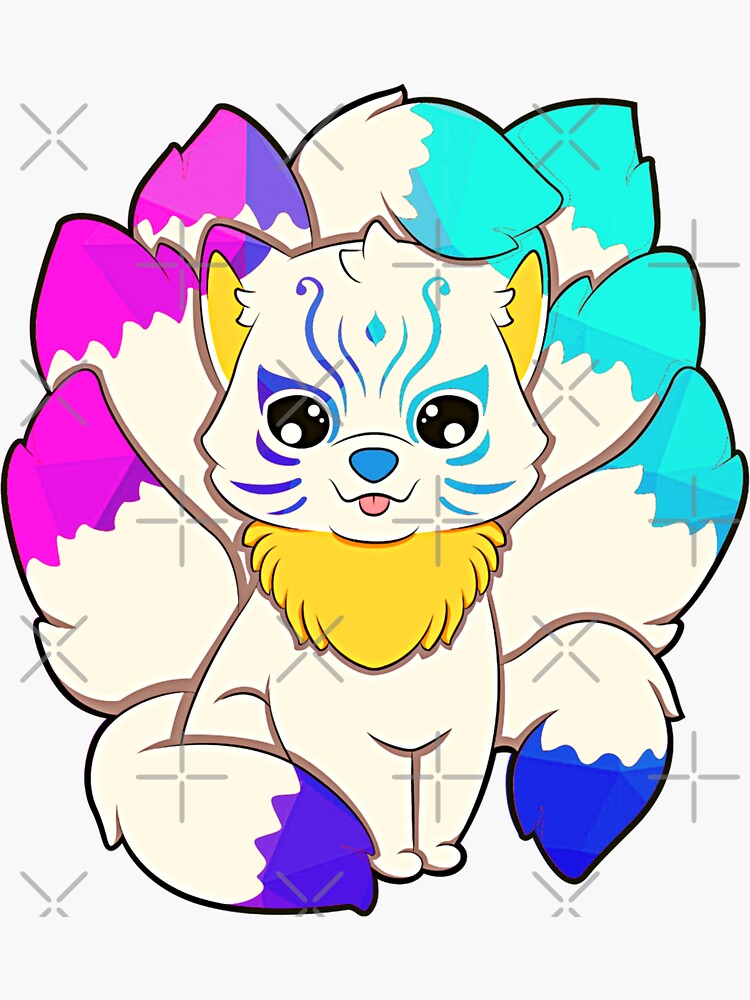 Pegatina «Zorro Chibi Kitsune» de chibicreative | Redbubble