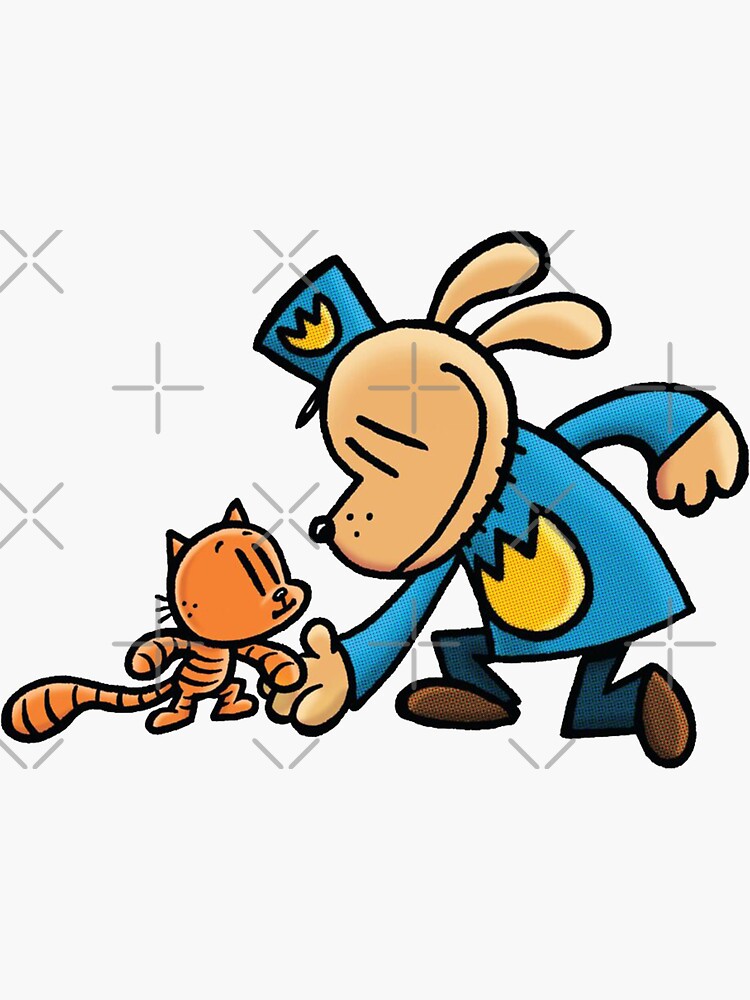 "Dog Man and Friend Dog" Sticker for Sale by IsabelCummings | Redbubble