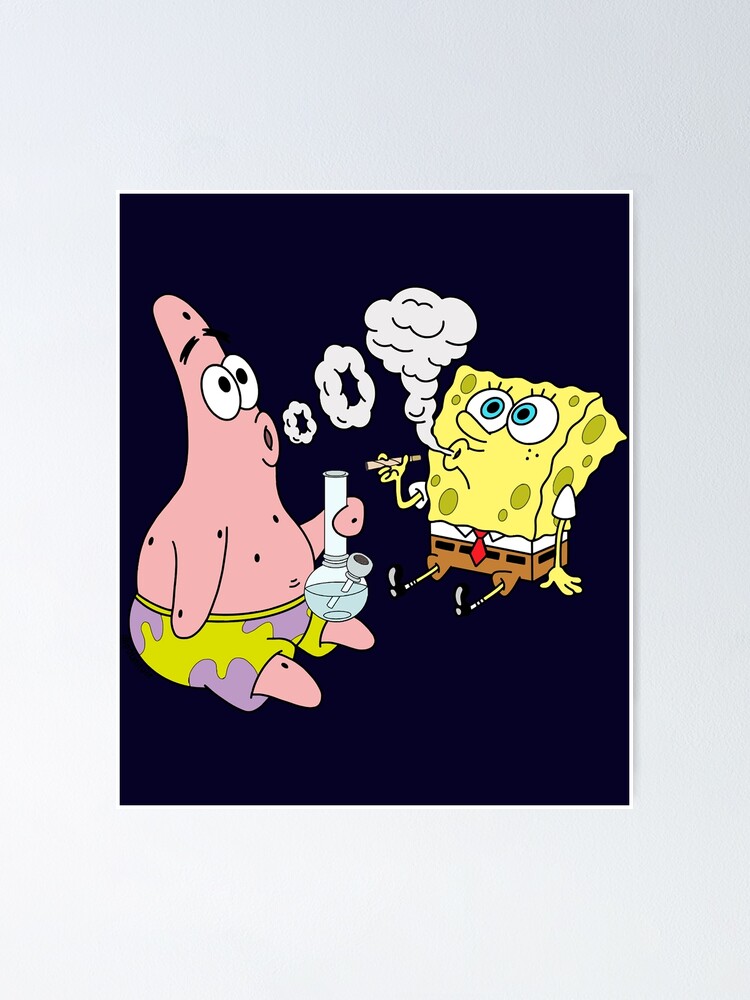 Póster «Bob Esponja y Patricio Fumando Cannabis Arte de dibujos ...