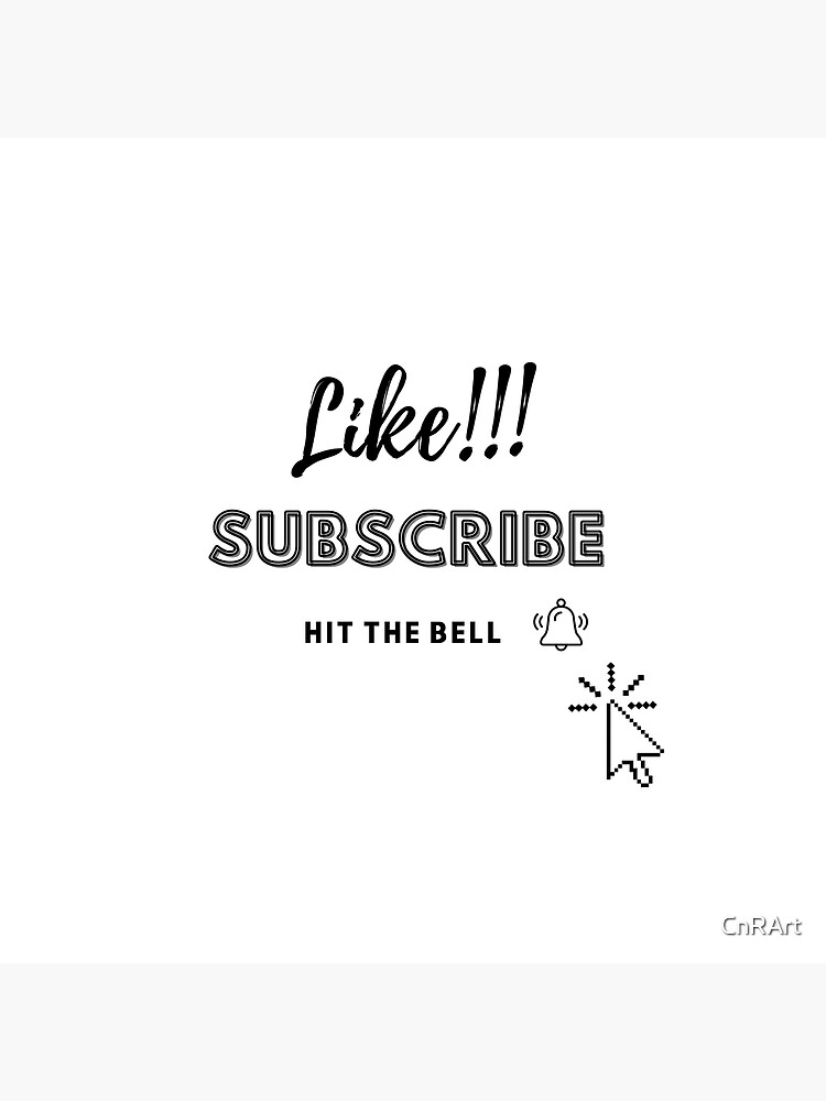 "Like Subscribe Hit the Bell" Poster for Sale by CnRArt | Redbubble