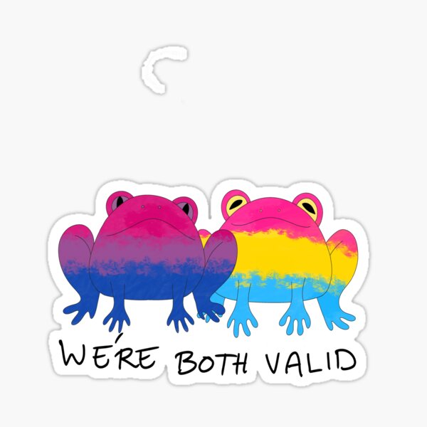 "Bi and Pan Pride frogs" Sticker by ChrissieNicks | Redbubble