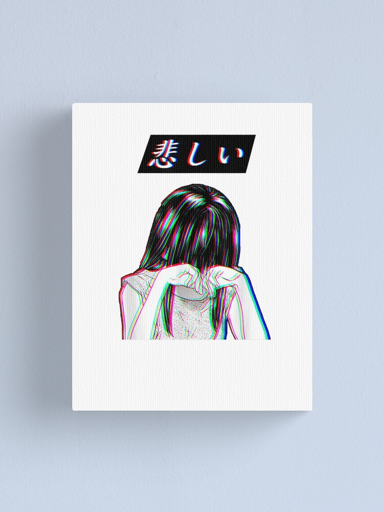 "Sad Girl Japanese Anime Trashy Waifu Anime Girl Beach" Canvas Print ...