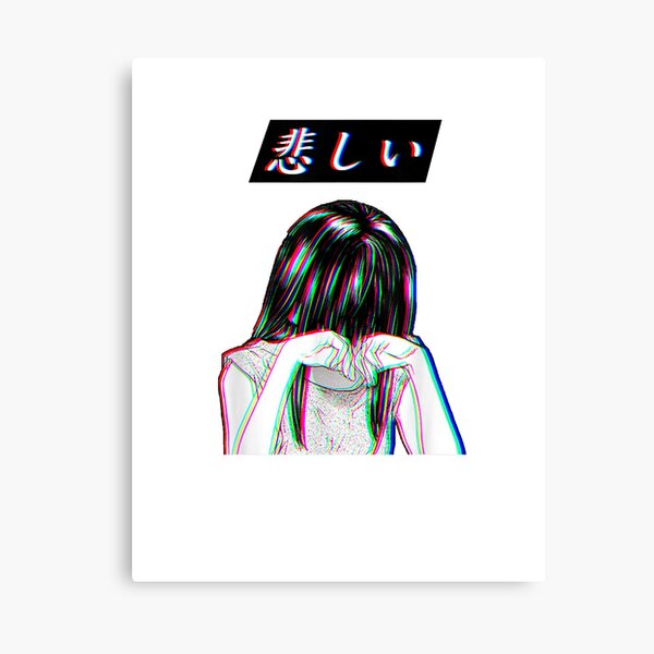 "Sad Girl Japanese Anime Trashy Waifu Anime Girl Beach" Canvas Print ...