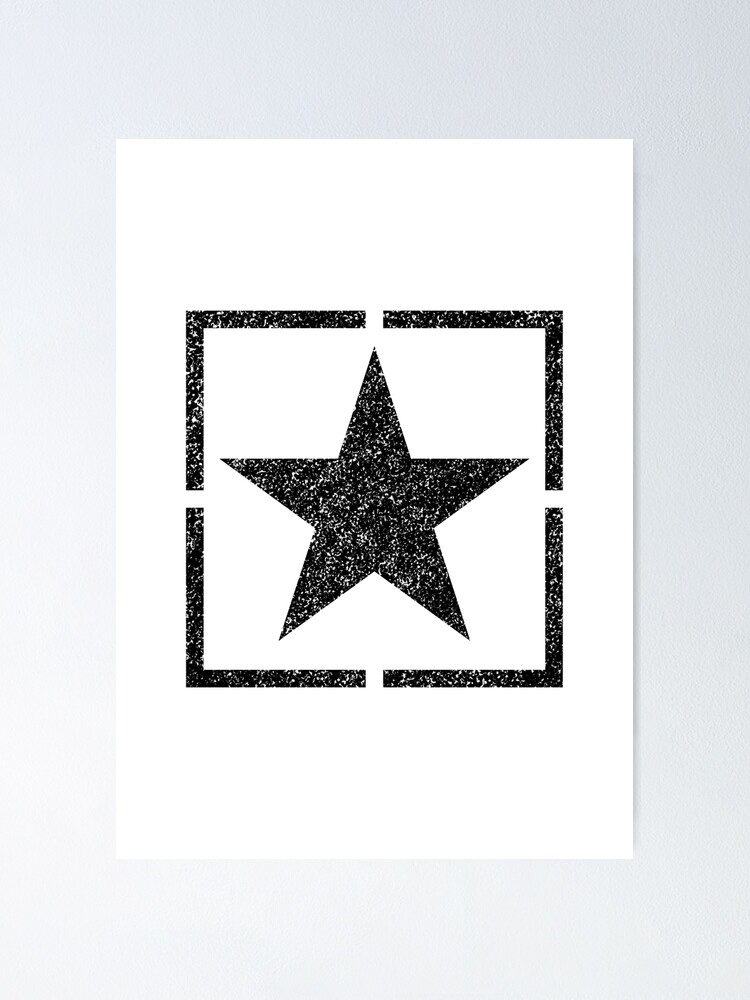 "Print on back Sponge stencil Star inside square" Poster for Sale by ...