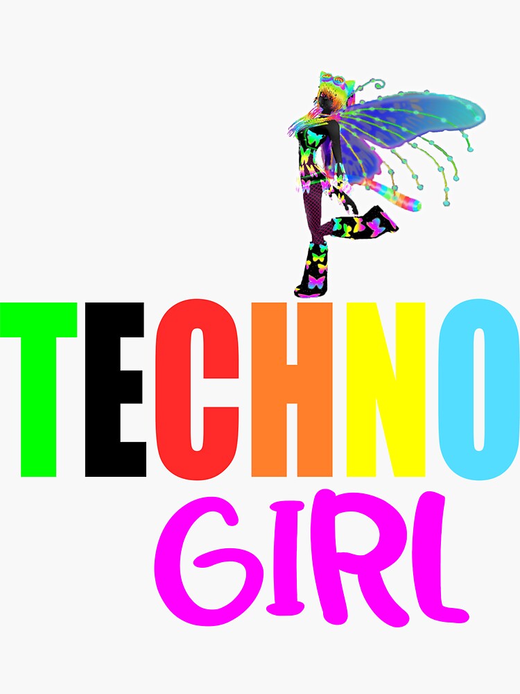 "Techno girl" Sticker for Sale by Ashtreemeadow | Redbubble