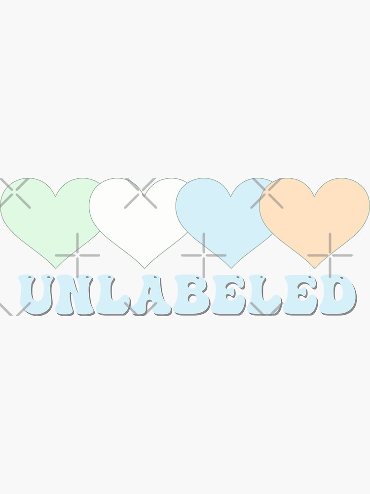 "Unlabeled flag hearts, no labels, lgbtq, pride" Sticker for Sale by ...