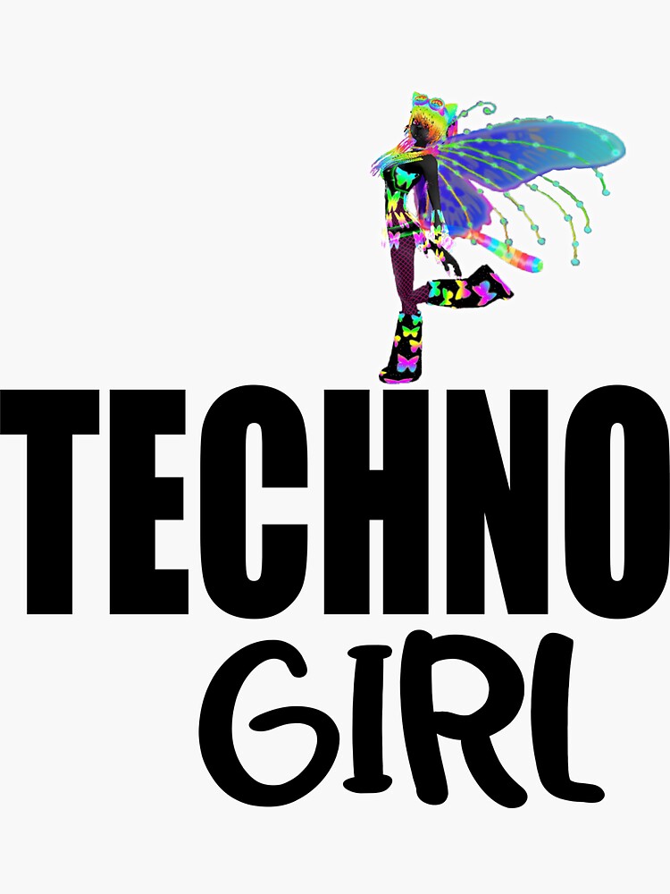 "Techno girl" Sticker for Sale by Ashtreemeadow | Redbubble