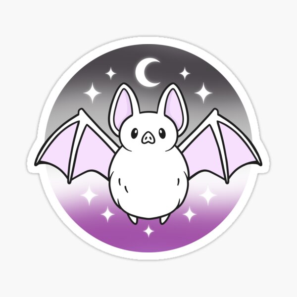 "Ace / Demi Pride Bat // Black | Nikury" Sticker for Sale by nikury ...