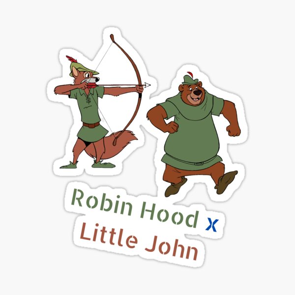 "Robin Hood & Little John" Sticker for Sale by SharkDigDes | Redbubble