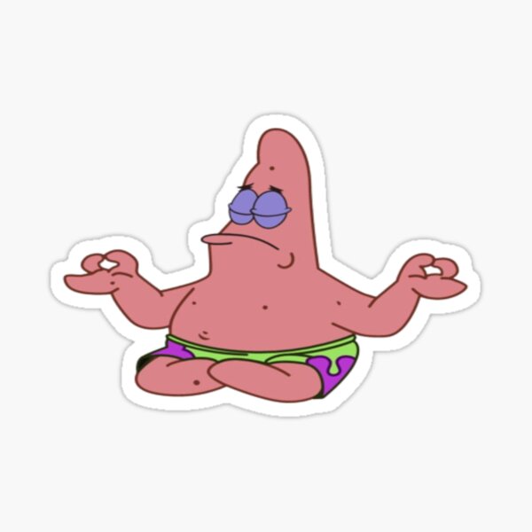 "Meditating Patrick green Design" Sticker for Sale by GuyRewind | Redbubble