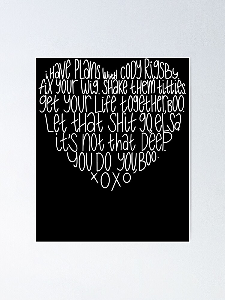 "Cody Rigsby Motivational Workout Quotes" Poster for Sale by ...