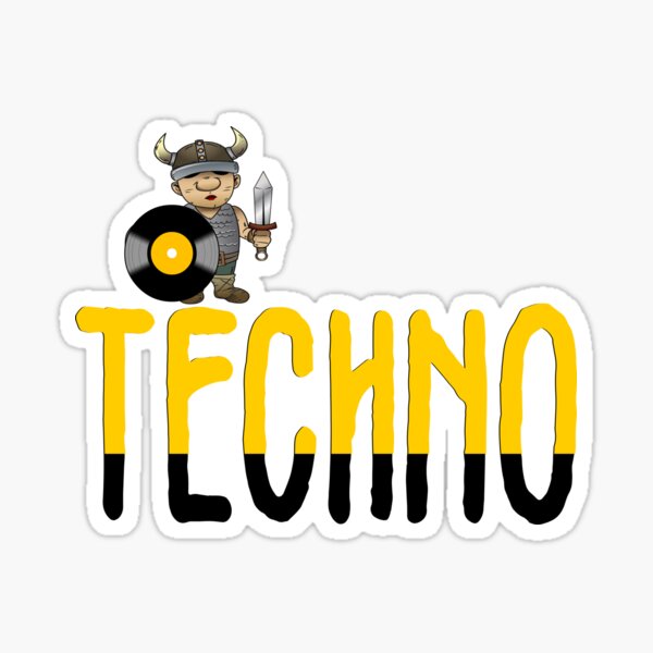 "techno" Sticker for Sale by Ashtreemeadow | Redbubble