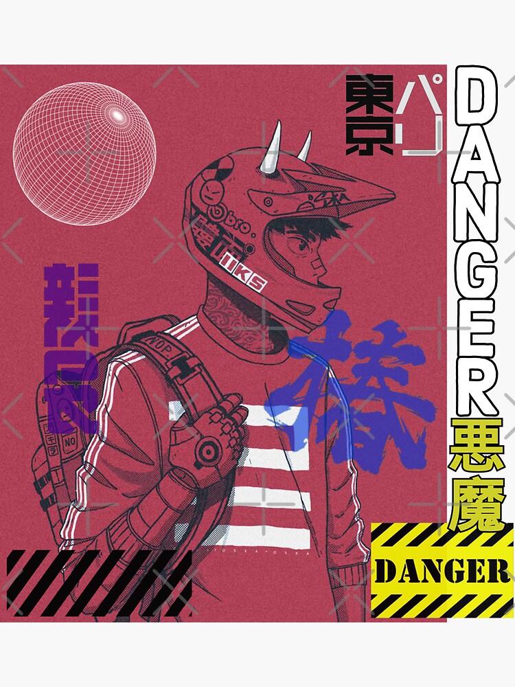 "Anime Danger Drip" Sticker for Sale by Kanjiworldwide | Redbubble