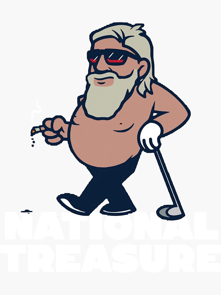 "John Daly Merch Daly National Treasure Shirt" Sticker for Sale by ...