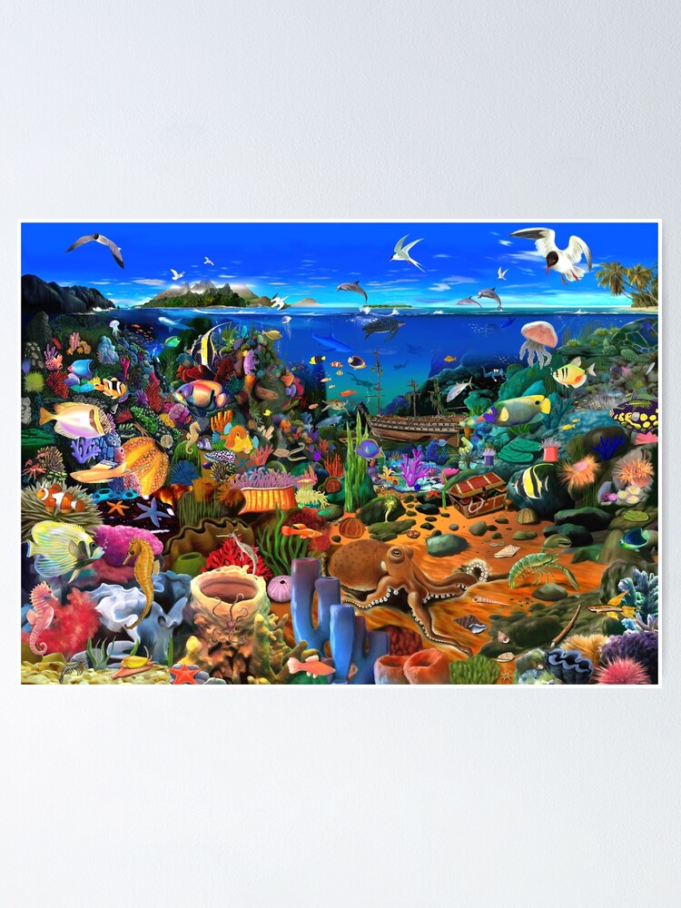 "The Amazing Coral Reef" Poster for Sale by GeraldNewtonArt | Redbubble