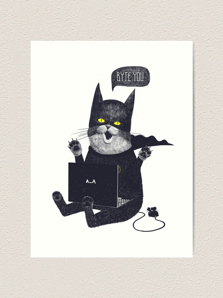 "Geek Cat" Art Print by kodamorkovkart | Redbubble