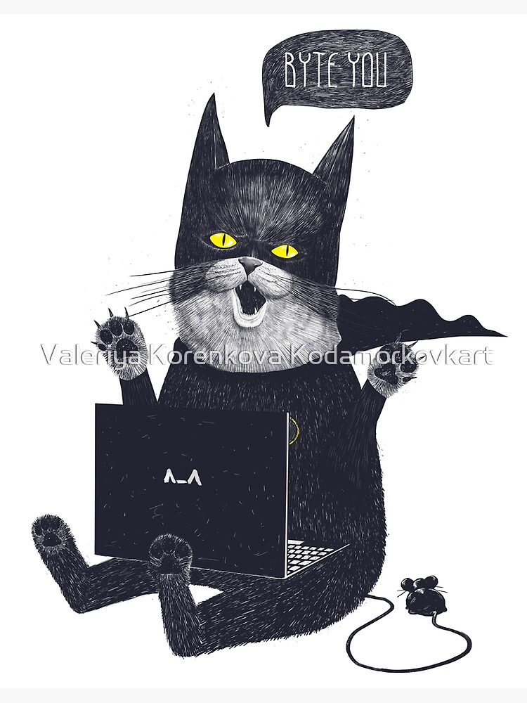 "Geek Cat" Art Print by kodamorkovkart | Redbubble