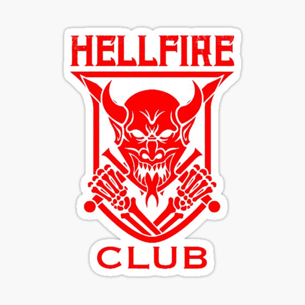 "Hellfire Club style, Stranger Things." Sticker by fifiishop | Redbubble