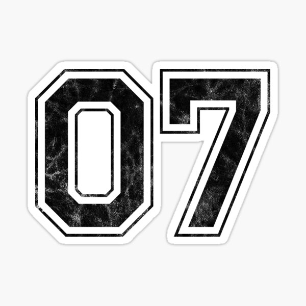 Pegatina «Número 07» de PaulSDesign | Redbubble
