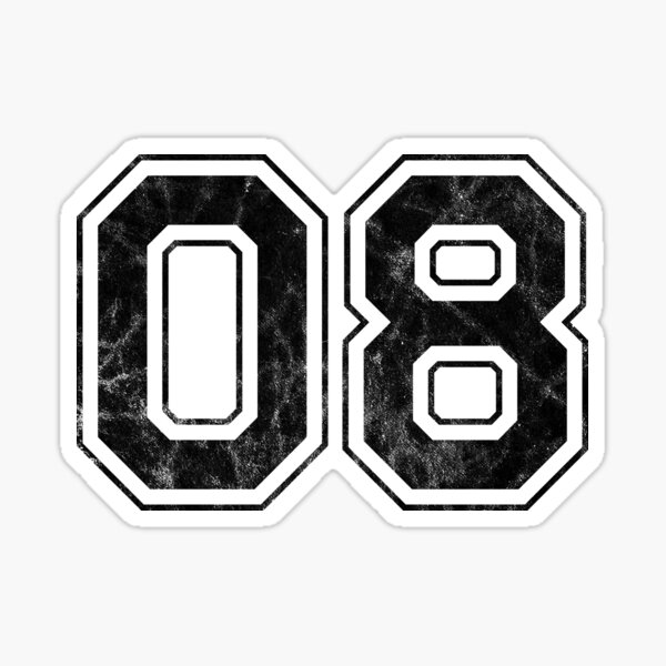"Number 08" Sticker for Sale by PaulSDesign | Redbubble