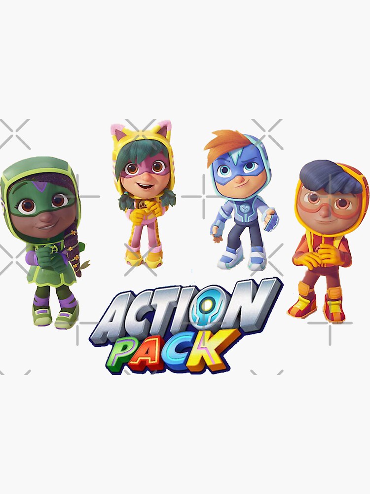 "Action Pack" Sticker for Sale by Fashion-Ciiity | Redbubble