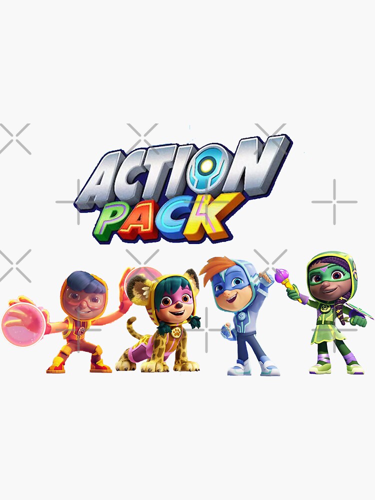 "Action Pack" Sticker for Sale by Fashion-Ciiity | Redbubble